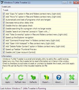 Windows 7 Little Tweaker : Add New Options and Disable Unwanted ...